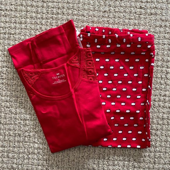 Talbots | Intimates & Sleepwear | Talbots Pajama Set Red Sheep | Poshmark